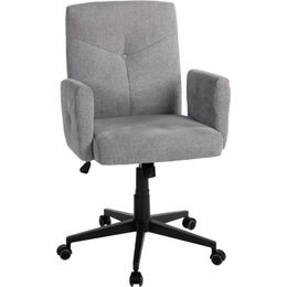 Bürostuhl Duo Collection "Bo", grau (grau, schwarz), H:106cm T:64cm, 100% Polyester, Stühle, Federkern, Wippmechanik, Sitzhöhenverstellung, bis 100 kg belastbar