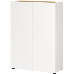 Schuhschrank Germania "GW-Alviano", weiß (weiß, navarra, eiche, nachbildung), B:74cm H:105cm T:33cm, Spanplatte, Schränke, Platz für bis zu 12 Paar Schuhe