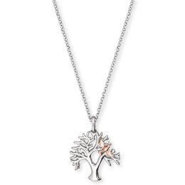 Kette mit Anhänger Engelsrufer "Lebensbaum, ERN-TREE-BIR", gold (silberfarben, gelbgoldfarben), Halsketten, Damen, Silber 925 (Sterlingsilber), L: 50