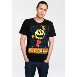 T-Shirt logoshirt "Pac-Man - Jumping", Damen, Gr. M, schwarz, 100% Baumwolle, bedruckt, normal, Rundhals, Shirts T-Shirt, mit Pac Man-Print