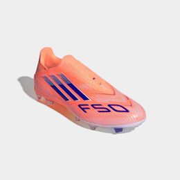 Fußballschuh adidas Performance "F50 LEAGUE LACELESS FIRM/MULTI-GROUND BOOTS", Gr. 46, beam orange, lucid blau, cloud weiß, Synthetik, Textil, Schuhe, geeignet für Rasen- und Kunstrasenplätze