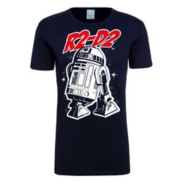 T-Shirt logoshirt "R2-D2", Damen, Gr. L, blau (dunkelblau), 100% Baumwolle, bedruckt, normal, Rundhals, Shirts T-Shirt, mit Star Wars-Print