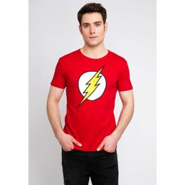 T-Shirt logoshirt "Flash", Herren, Gr. L, rot, 100% Baumwolle, bedruckt, normal, Rundhals, Shirts, mit Retro-Print
