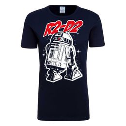 T-Shirt logoshirt "R2-D2", Herren, Gr. XL, blau (dunkelblau), 100% Baumwolle, bedruckt, normal, Rundhals, Shirts T-Shirt, mit Star Wars-Print