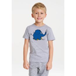 T-Shirt logoshirt "Sendung mit der Maus - Elefant T&ouml;r&ouml;", M&auml;dchen, Gr. 152, grau (grau, meliert), 100% Baumwolle, unifarben, normal, Rundhals, Shirts T-Shirt, mit coolem Print