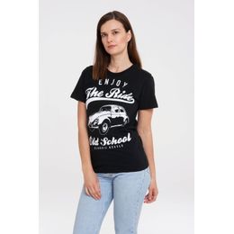 T-Shirt logoshirt "VW K&auml;fer", Damen, Gr. S, schwarz, 100% Baumwolle, bedruckt, normal, Rundhals, Shirts T-Shirt, mit lizenziertem Print
