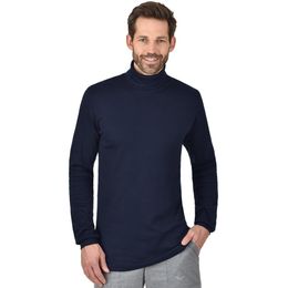 Rollkragenshirt TRIGEMA "TRIGEMA Langarm Ski- und Sport-Rollkragenpullover", Herren, Gr. M, blau (navy), 100% Baumwolle (Bio-Baumwolle kbA), Basic, Shirts