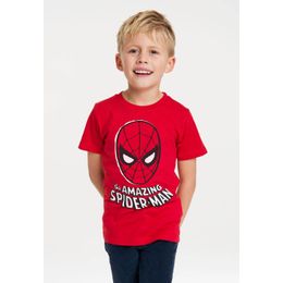 T-Shirt logoshirt "Spider-Man Mask", M&auml;dchen, Gr. 128, rot, 100% Baumwolle, unifarben, normal, Rundhals, Shirts T-Shirt, mit lizenziertem Print