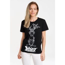 T-Shirt logoshirt "Asterix der Gallier - Asterix Skizze", Damen, Gr. 4XL, schwarz, 100% Baumwolle, bedruckt, normal, Rundhals, Shirts T-Shirt, mit lizenziertem Print
