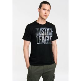 T-Shirt logoshirt "Justice League", Herren, Gr. L, schwarz, 100% Baumwolle, bedruckt, normal, Rundhals, Shirts T-Shirt, im angesagten Design