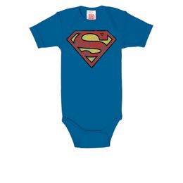 Body logoshirt, Jungen, Gr. 86/92, EURO-Größen, blau, 100% Baumwolle, bedruckt, normal, Rundhals, Bodys, mit Superman Logo-Frontdruck