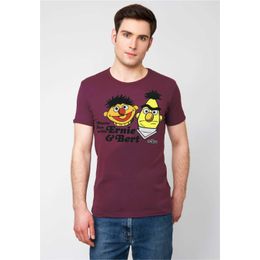 T-Shirt logoshirt "Sesamstrasse - Ernie & Bert", Herren, Gr. S, lila, 100% Baumwolle, unifarben, normal, Rundhals, Shirts T-Shirt, mit lizenziertem Print