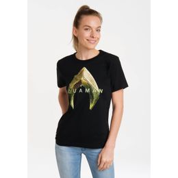 T-Shirt logoshirt "DC Comics - Aquaman Logo", Damen, Gr. 5XL, schwarz, 100% Baumwolle, unifarben, normal, Rundhals, Shirts, mit lizenziertem Print