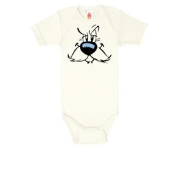 Body logoshirt, Jungen, Gr. 62/68, EURO-Gr&ouml;&szlig;en, wei&szlig; (altwei&szlig;), 100% Baumwolle, bedruckt, kurz, Rundhals, Bodys Body, mit niedlichem Idefix-Aufdruck