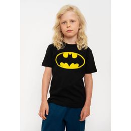 T-Shirt logoshirt "DC Comics - Batman", Mädchen, Gr. 104, schwarz, 100% Baumwolle, unifarben, normal, Rundhals, Shirts, mit lizenziertem Print