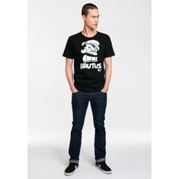 T-Shirt logoshirt "Popeye - Brutus Portrait", Herren, Gr. L, schwarz, 100% Baumwolle, bedruckt, normal, Rundhals, Shirts T-Shirt, mit Brutus-Frontprint