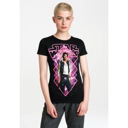 T-Shirt logoshirt "Star Wars - Han Solo", Damen, Gr. M, schwarz, 100% Baumwolle, bedruckt, normal, Rundhals, Shirts T-Shirt, mit coolem Han Solo-Print