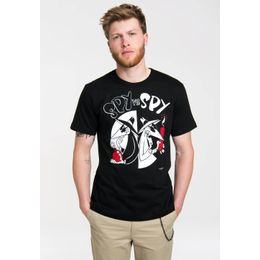 T-Shirt logoshirt "Spion und Spion - Spy vs Spy", Herren, Gr. L, schwarz, 100% Baumwolle, bedruckt, normal, Rundhals, Shirts, mit tollem Frontprint