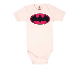 Body logoshirt "DC - Batman Logo (Pink)", Jungen, Gr. 86/92, EURO-Größen, rosa (hellrosa), 100% Baumwolle, bedruckt, kurz, Rundhals, Bodys Body, mit coolem Print