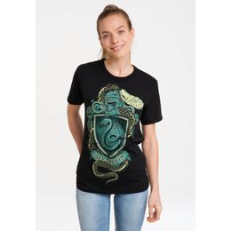 T-Shirt logoshirt "Harry Potter - Slytherin", Damen, Gr. XL, schwarz, 100% Baumwolle, bedruckt, normal, Rundhals, Shirts T-Shirt, mit lizenziertem Print