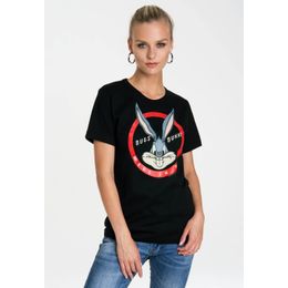 T-Shirt logoshirt "Looney Tunes", Damen, Gr. M, schwarz, 100% Baumwolle, bedruckt, normal, Rundhals, Shirts T-Shirt, mit lizenziertem Originaldesign