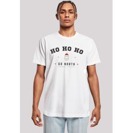 T-Shirt F4NT4STIC "Ho Ho Ho Santa Claus Weihnachten", Herren, Gr. L, weiß, Obermaterial: 100% Baumwolle, regular fit, Rundhals, ohne Bündchen, Shirts, Weihnachten, Geschenk, Logo