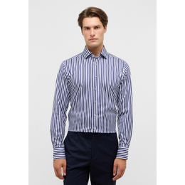 Langarmhemd Eterna "SLIM FIT", Herren, Gr. 38, Normalgrößen, navy, Satin, 100% Baumwolle, schmal, Manschette, Hemden, NON IRON (bügelfrei)