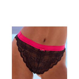Tanga Vivance, Damen, Gr. 32/34, schwarz, Spitze, Obermaterial: 88% Polyamid, 12% Elasthan, Unterhosen Tanga, aus elastischer Spitze mit modischen Kontrastfarben