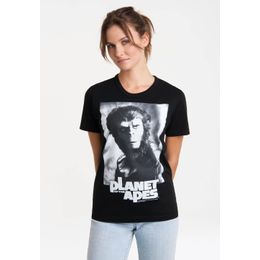 T-Shirt logoshirt "Planet der Affen", Damen, Gr. M, schwarz, 100% Baumwolle, bedruckt, normal, Rundhals, Shirts T-Shirt, mit lizenziertem Print