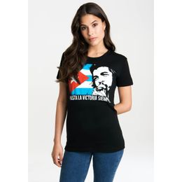 T-Shirt logoshirt "Che - Cuban Flag", Damen, Gr. M, schwarz, 100% Baumwolle, bedruckt, normal, Rundhals, Shirts T-Shirt, mit lizenziertem Originaldesign