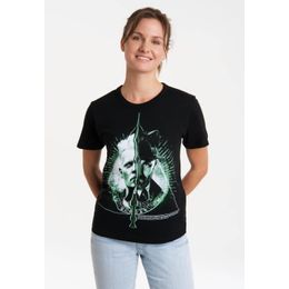 T-Shirt logoshirt "Fantastic Beasts - Grindelwald vs. Dumbledore", Damen, Gr. L, schwarz, 100% Baumwolle, unifarben, normal, Rundhals, Shirts T-Shirt, mit lizenziertem Print