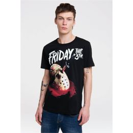T-Shirt logoshirt "Friday The 13th", Herren, Gr. S, schwarz, 100% Baumwolle, bedruckt, normal, Rundhals, Shirts T-Shirt, mit coolem Motiv