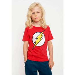 T-Shirt logoshirt "DC - Flash - Logo", M&auml;dchen, Gr. 140, rot, 100% Baumwolle, unifarben, normal, Rundhals, Shirts T-Shirt, mit coolem Print
