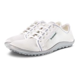 Barfußschuh Leguano "AKTIV", Damen, Gr. 36, weiß, Textil, Schuhe Barfußschuh Schnürschuh Sommerschuh, Freizeitschuh, Halbschuh, Schnürschuh mit ergonomischer Formgebung