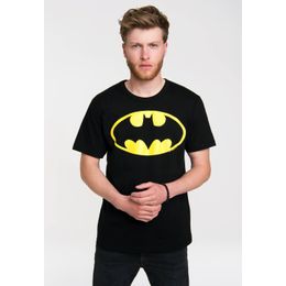 T-Shirt logoshirt "Batman - Logo", Herren, Gr. L, schwarz (schwarz, gelb), 100% Baumwolle, bedruckt, normal, Rundhals, Shirts, mit coolem Logo