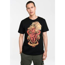 T-Shirt logoshirt "Harry Potter - Gryffindor Logo", Damen, Gr. XS, schwarz, 100% Baumwolle, bedruckt, normal, Rundhals, Shirts T-Shirt, mit Harry Potter-Print