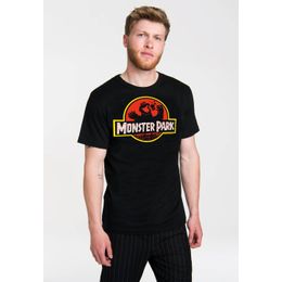 T-Shirt logoshirt "Cookie Monster - Monster Park", Damen, Gr. L, schwarz, 100% Baumwolle, bedruckt, normal, Rundhals, Shirts T-Shirt, mit lizenziertem Print