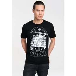 T-Shirt logoshirt "Krieg der Sterne - Emblem", Jungen, Gr. M, schwarz, 100% Baumwolle, bedruckt, normal, Rundhals, Shirts T-Shirt, mit coolem Frontprint