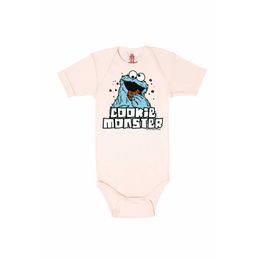 Body logoshirt, Jungen, Gr. 86, EURO-Gr&ouml;&szlig;en, rosa (hellrosa), 100% Baumwolle, bedruckt, normal, Rundhals, Bodys Body, Sesamstra&szlig;e mit Druckkn&ouml;pfen