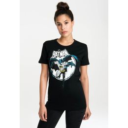T-Shirt logoshirt "Batman - Fullmoon", Damen, Gr. M, schwarz, 100% Baumwolle, bedruckt, normal, Rundhals, Shirts T-Shirt, mit lizenzierten Originaldesign