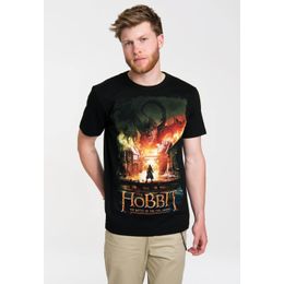 T-Shirt logoshirt "Der Hobbit: Die Schlacht der F&uuml;nf Heere", Damen, Gr. L, schwarz, 100% Baumwolle, bedruckt, normal, Rundhals, Shirts T-Shirt, mit tollem Film-Motiv