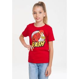 T-Shirt logoshirt "The Fastest Man Alive", Mädchen, Gr. 104/116, rot, 100% Baumwolle, bedruckt, normal, Rundhals, Shirts, mit coolem Superhelden-Print