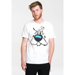 T-Shirt logoshirt "Idefix - Faces - Asterix", Damen, Gr. 3XL, wei&szlig; (altwei&szlig;), 100% Baumwolle, bedruckt, normal, Rundhals, Shirts T-Shirt, mit coolem Print