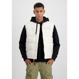 Funktionsweste Alpha Industries "Puffer Vest", Herren, Gr. L, weiß (jet stream weiß), Obermaterial: 100% Polyester, Futter: 100% Polyester, Füllung: 100% Polyester, Westen