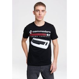 T-Shirt logoshirt "Commodore 64", Damen, Gr. M, schwarz, 100% Baumwolle, bedruckt, normal, Rundhals, Shirts T-Shirt, mit lizenziertem Originaldesign