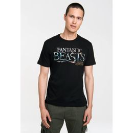 T-Shirt logoshirt "Fantastic Beasts", Herren, Gr. L, schwarz, 100% Baumwolle, bedruckt, normal, Rundhals, Shirts, mit tollem Frontdruck