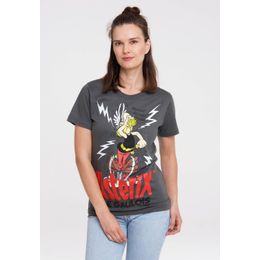 T-Shirt logoshirt "Asterix der Gallier - Asterix", Damen, Gr. L, grau, 100% Baumwolle, bedruckt, normal, Rundhals, Shirts T-Shirt, mit lizenziertem Print