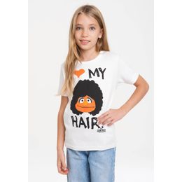 T-Shirt logoshirt "I Love My Hair", Mädchen, Gr. 104/116, weiß, 100% Baumwolle, bedruckt, normal, Rundhals, Shirts, mit tollem Frontprint