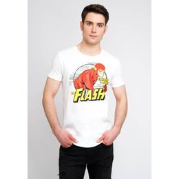T-Shirt logoshirt "The Fastest Man Alive", Herren, Gr. XS, wei&szlig; (altwei&szlig;), 100% Baumwolle, bedruckt, normal, Rundhals, Shirts T-Shirt, mit tollem The Flash-Print