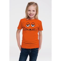 T-Shirt logoshirt "Die Maus - Gesicht", M&auml;dchen, Gr. 176, orange, 100% Baumwolle, bedruckt, unifarben, normal, Rundhals, Shirts T-Shirt, mit coolem Print